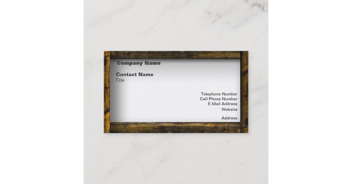 Wooden Frame Business Card | Zazzle