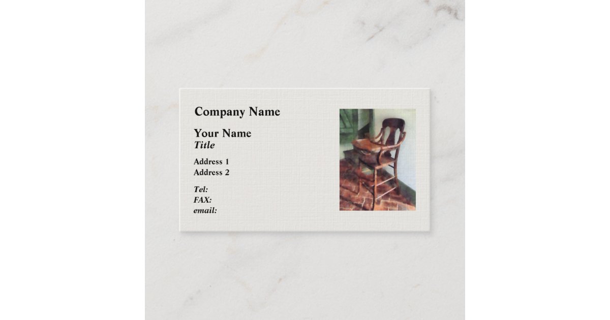 Wooden High Chair Business Card | Zazzle