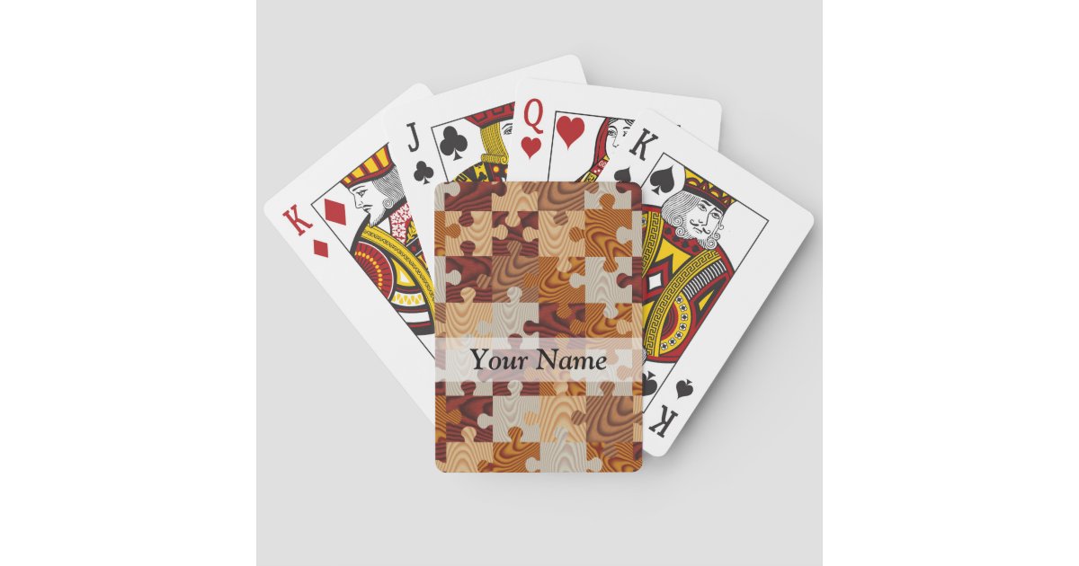 Wooden jigsaw puzzle playing cards | Zazzle