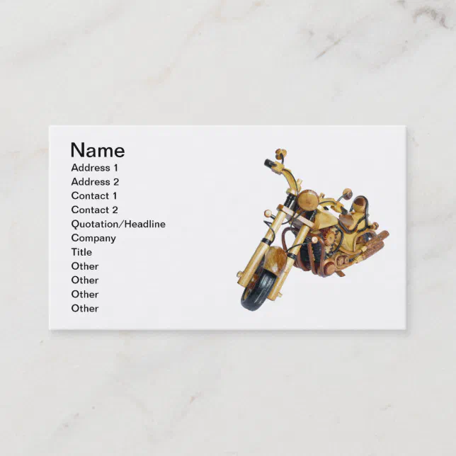 Wooden motorcycle business card | Zazzle