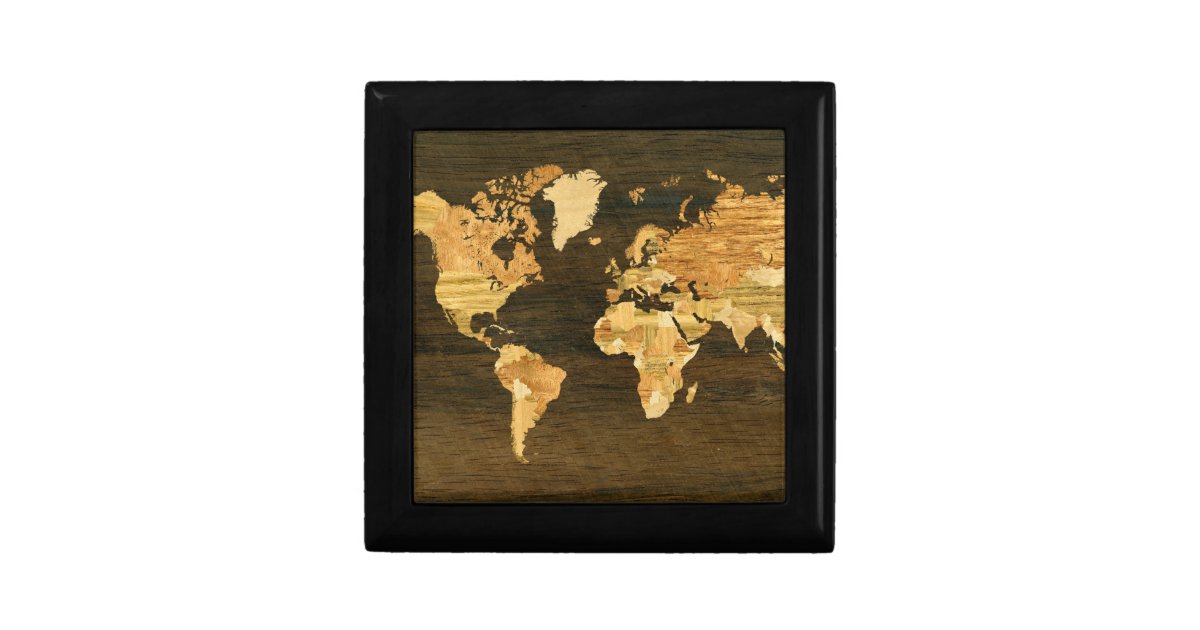 Wooden World Map Gift Box | Zazzle
