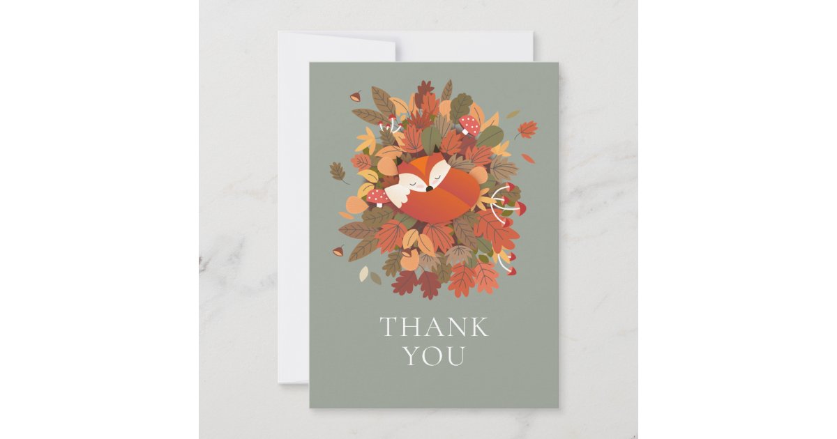 Woodland Fox Cub Thank You | Zazzle