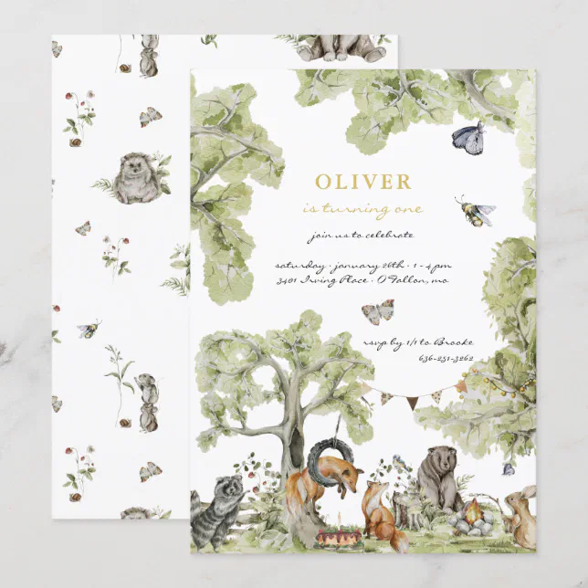 Woodland Picnic | Forest Animals Birthday Party Invitation | Zazzle