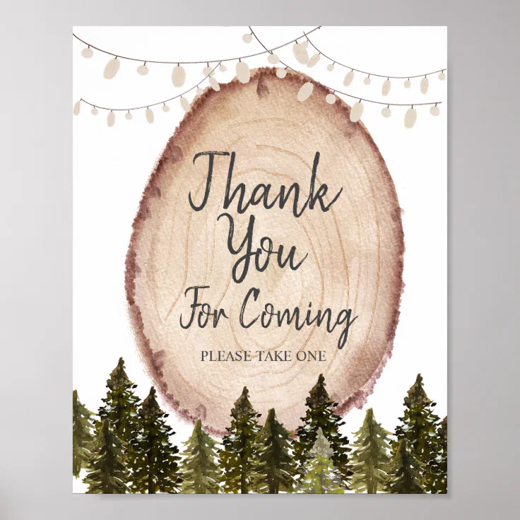 Woodland Winter Forest Thank you for coming Poster | Zazzle