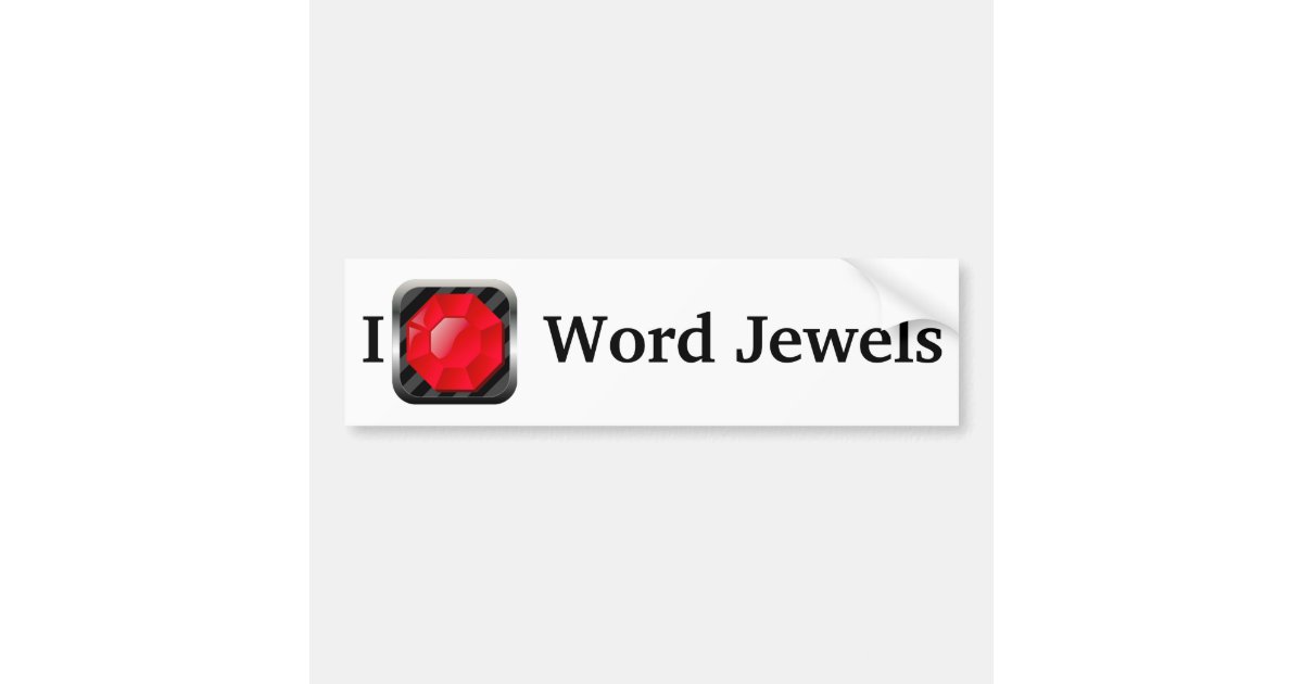 Word Jewels Icon Bumper Sticker | Zazzle