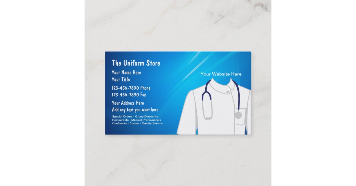 Work Uniform Supplies Business Cards | Zazzle