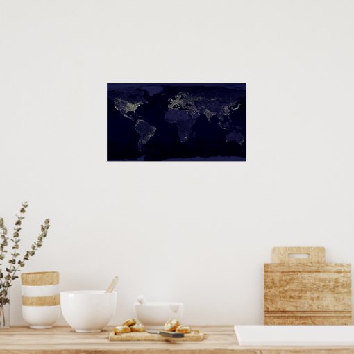 World at night poster | Zazzle