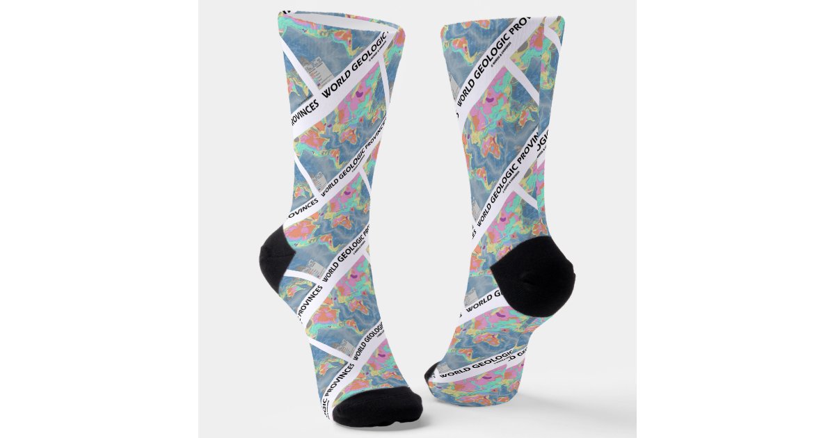 World Geological Provinces World Map Geology Socks | Zazzle