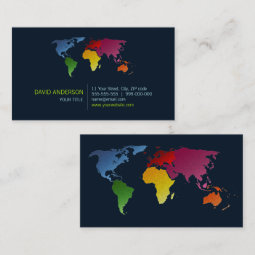World Map business card | Zazzle