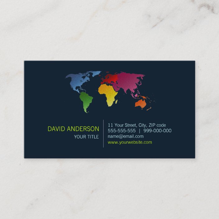 World Map business card | Zazzle.co.uk