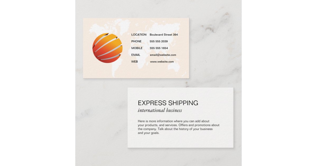World Map | Corporate Logo Business Card | Zazzle