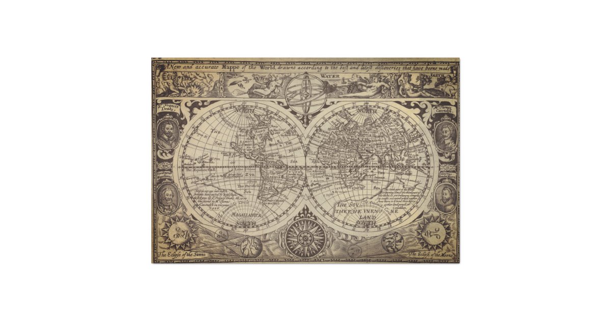 World Map Decoupage Paper | Zazzle
