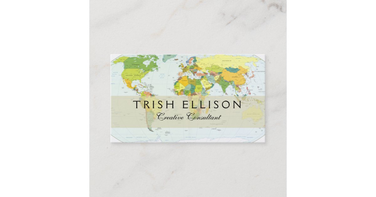 world+map+globe+country+atlas business card | Zazzle