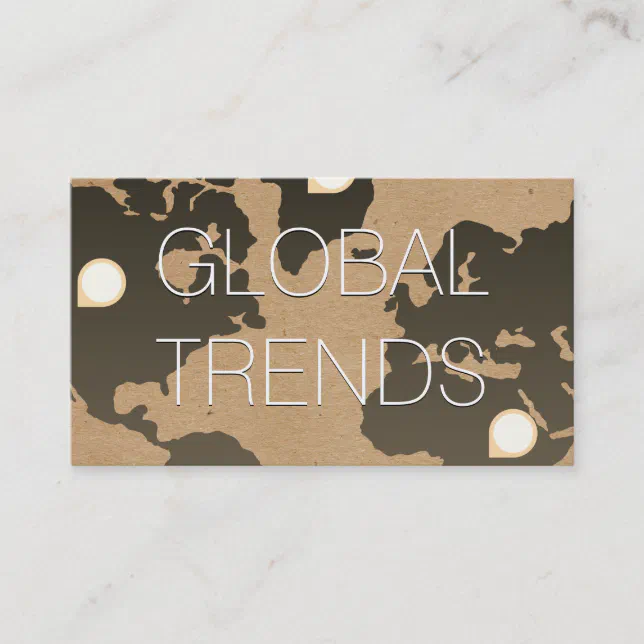 World Map | Location Markers Business Card | Zazzle