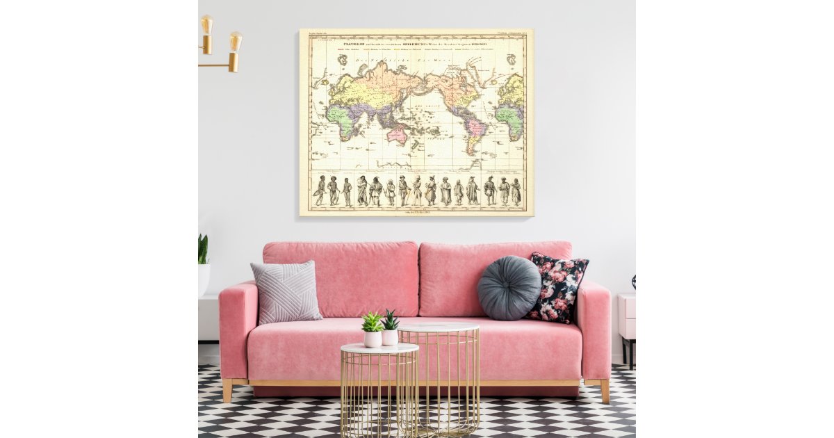 World Map of Clothing Styles Canvas Print | Zazzle