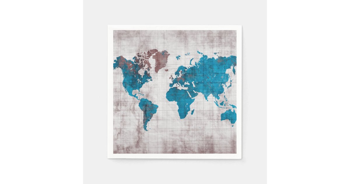 world map Paper Napkins | Zazzle
