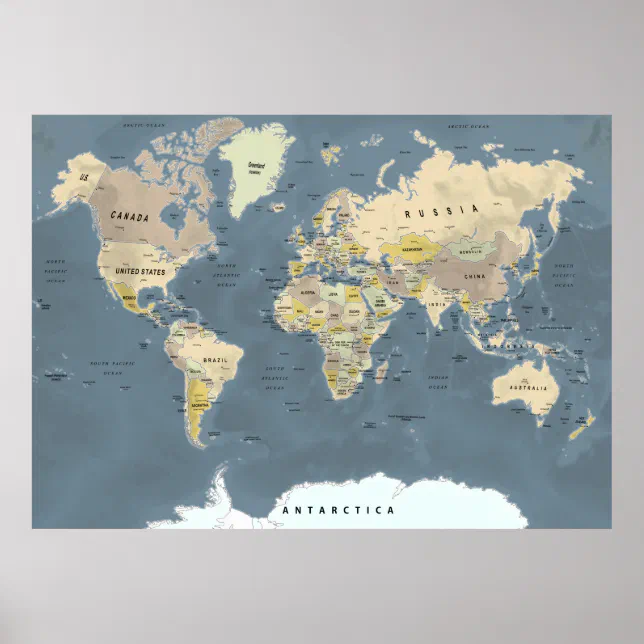 World Map Poster | Zazzle