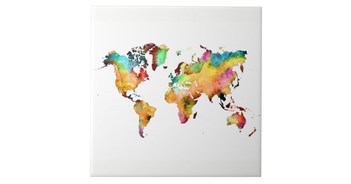 world map tile | Zazzle