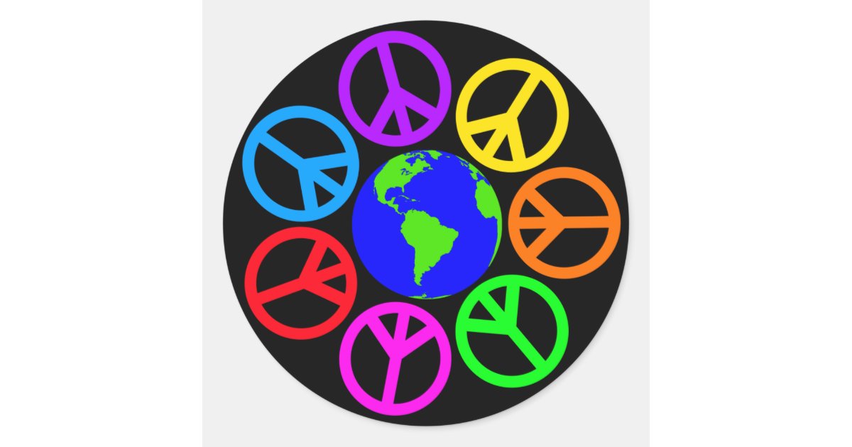 WORLD PEACE CLASSIC ROUND STICKER | Zazzle
