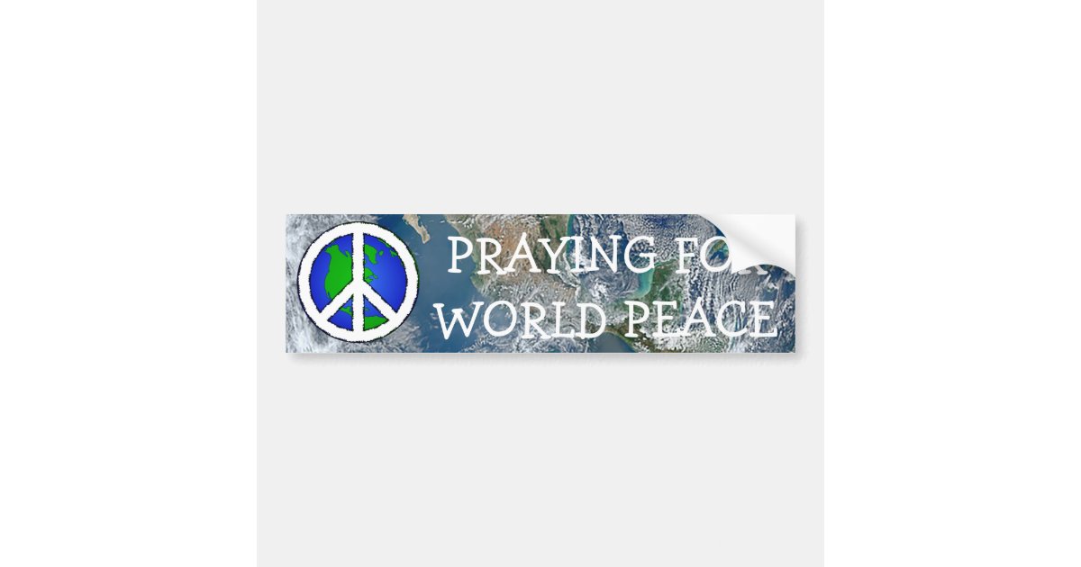World Peace Earth and Peace Sign BUMPER STICKER | Zazzle