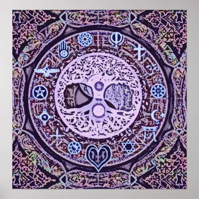 World Religions Tree of Life Peace Poster | Zazzle