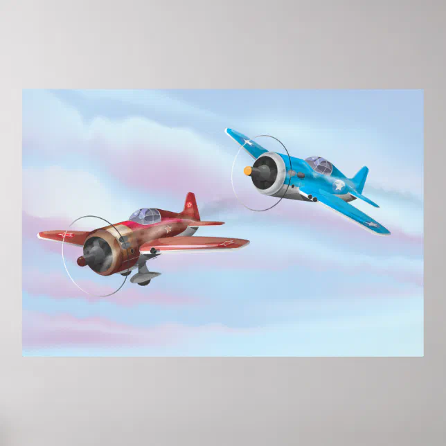 World War Two Fighter Aircraft Poster | Zazzle