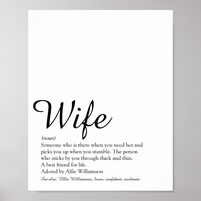 World's Best Ever Wife Definition Elegant Script Poster | Zazzle.co.uk