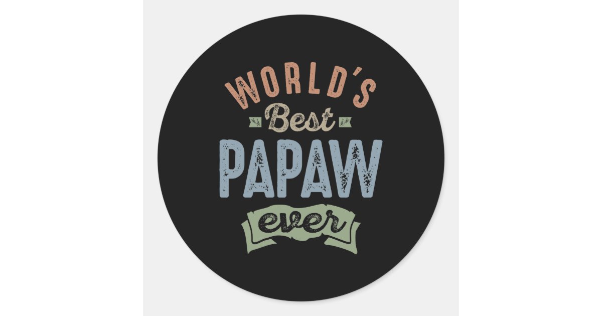Worlds Best Papaw Classic Round Sticker | Zazzle