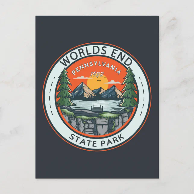 Worlds End State Park Pennsylvania Badge Postcard | Zazzle