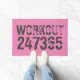 Worn out and scratched text Workout 247365 pink Doormat | Zazzle