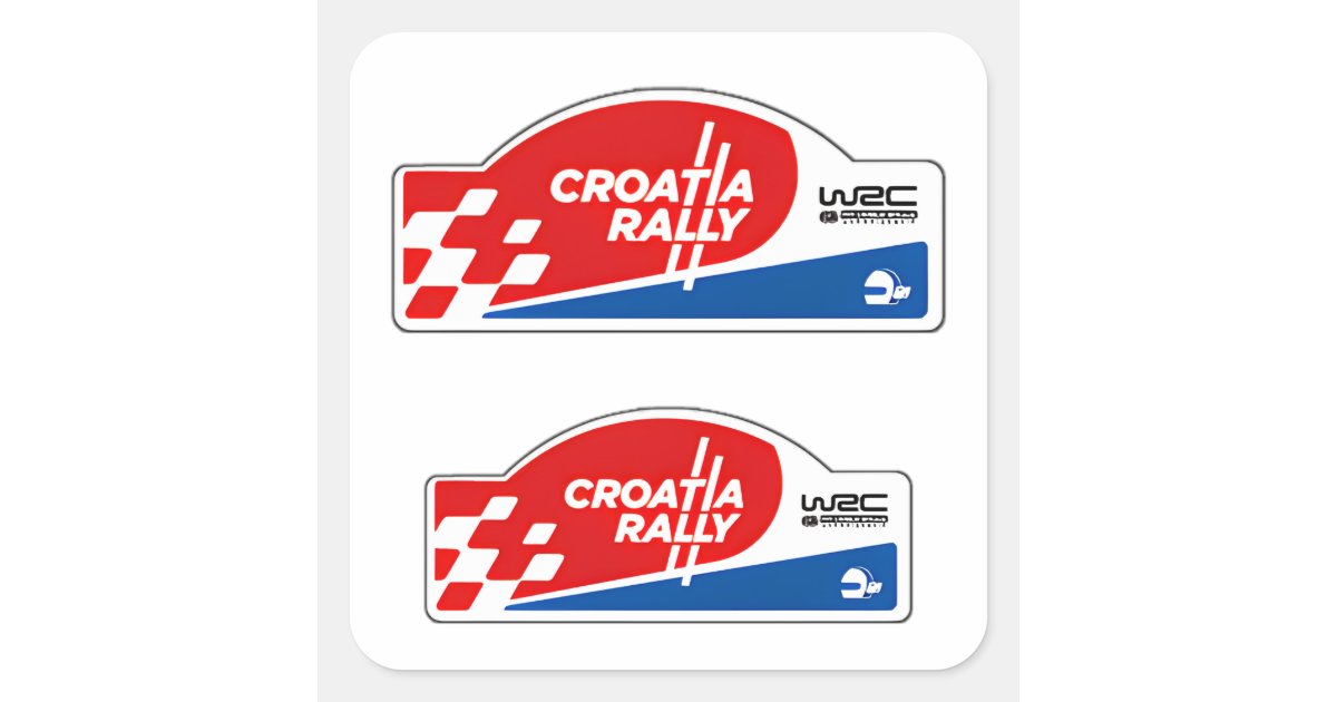 WRC Croatia Rally Championship car racing Square Sticker | Zazzle