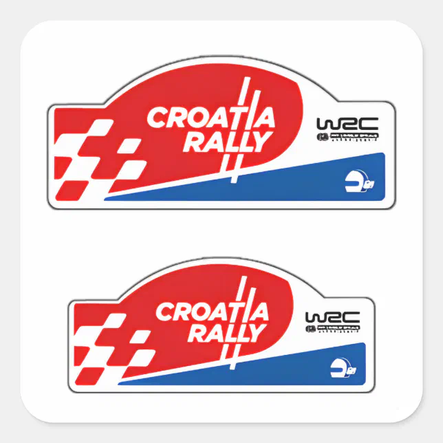 WRC Croatia Rally Championship car racing Square Sticker | Zazzle