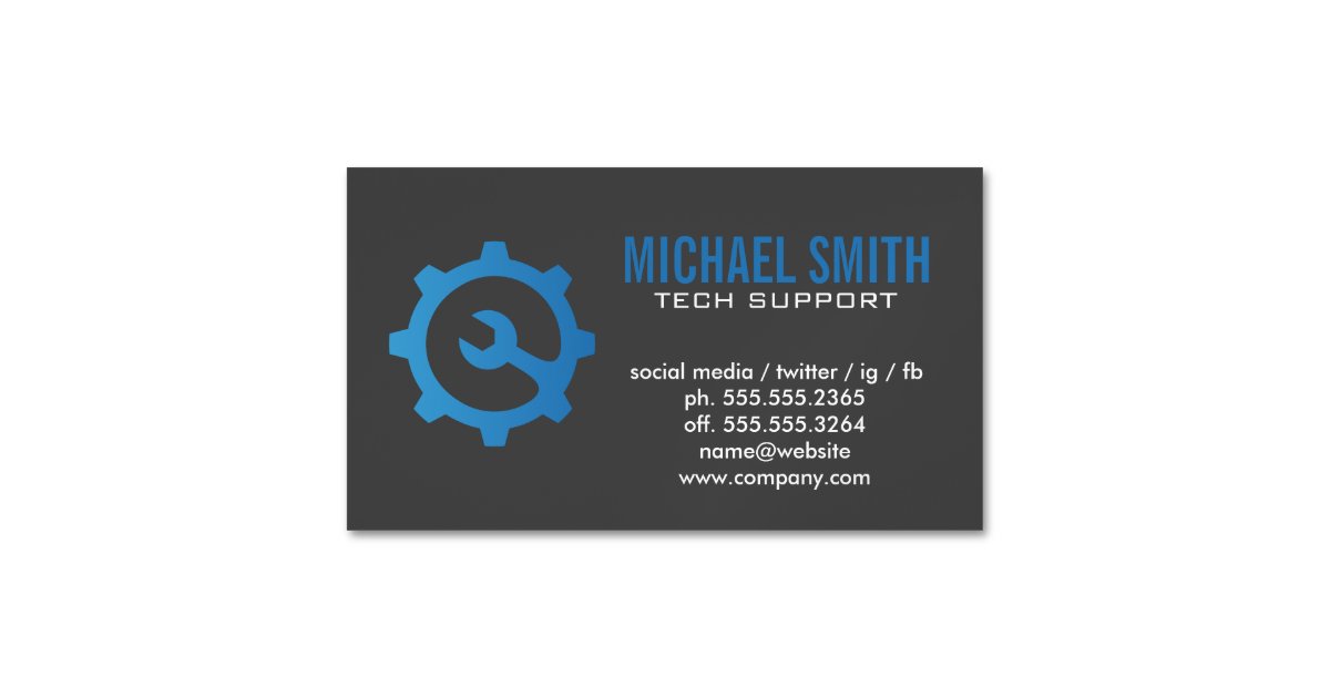 Wrench Gear Logo Magnetic Business Card | Zazzle
