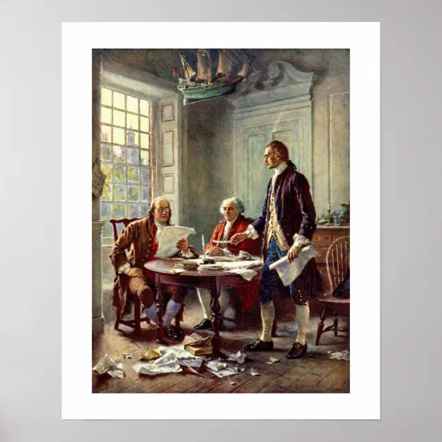 Writing the Declaration of Independence Fine Art Poster | Zazzle