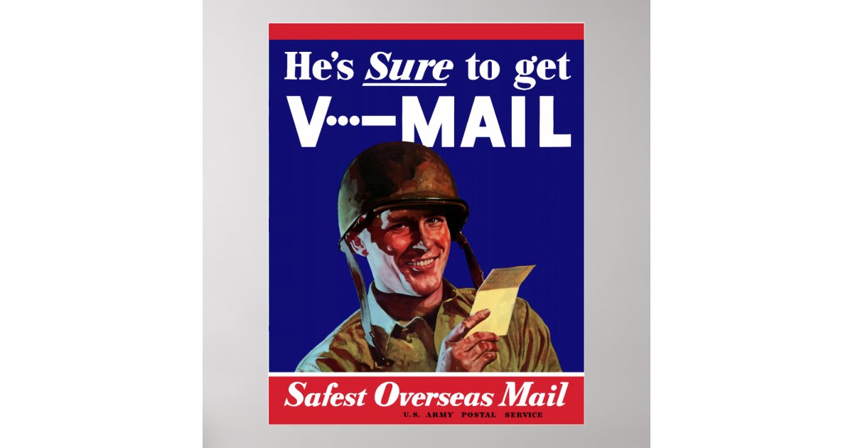 WW2 Army V-Mail Poster | Zazzle