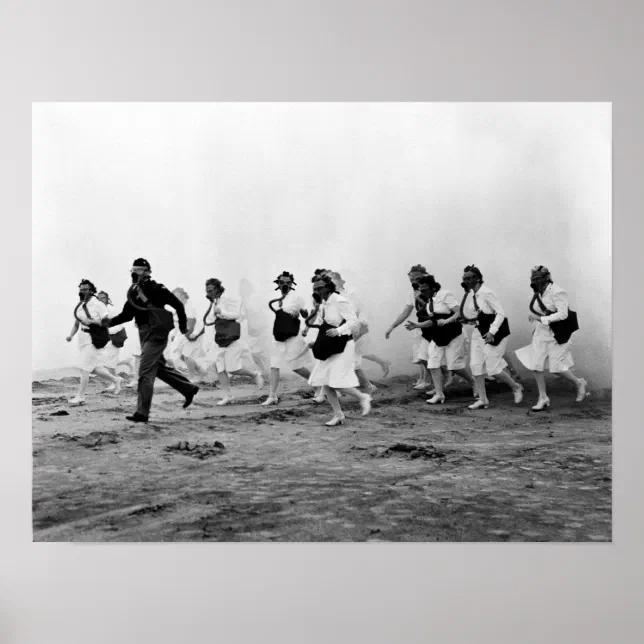 WWII Military Nurses ~ Gas Mask Training Poster | Zazzle