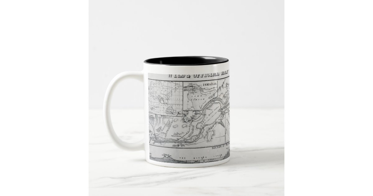 Wyld's Official Map of the Suez Maritime Canal Two-Tone Coffee Mug | Zazzle