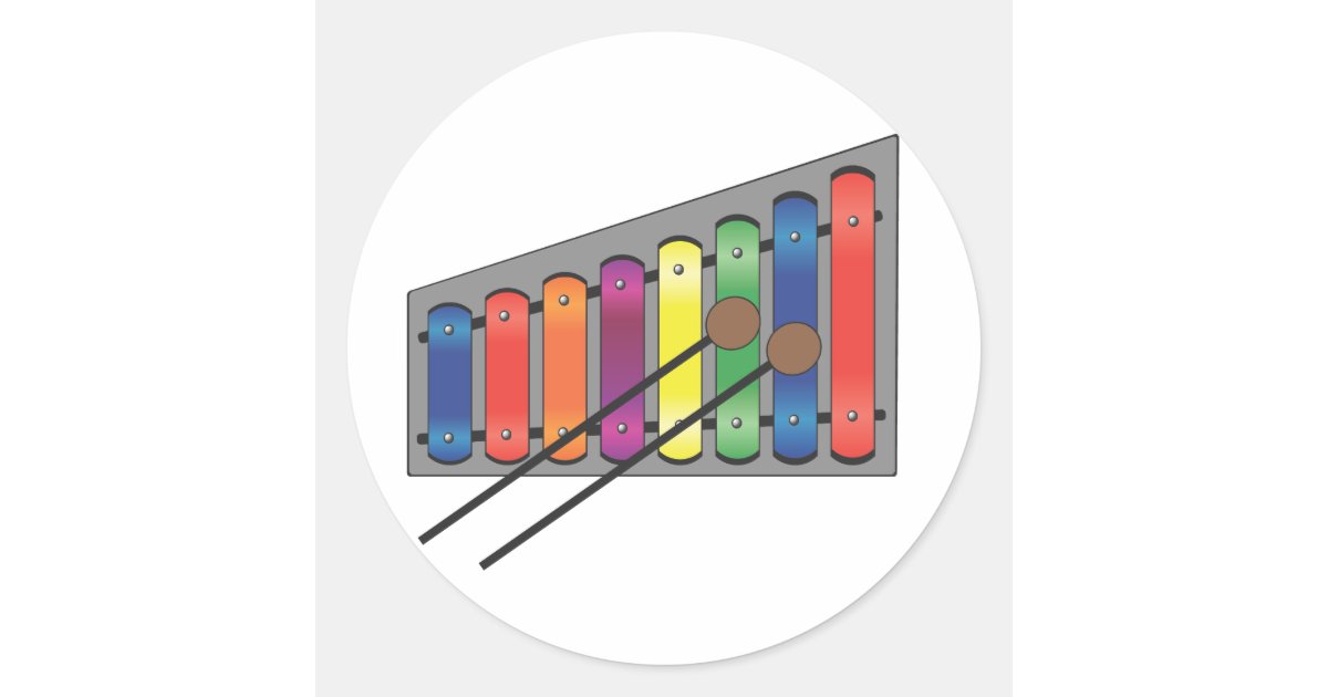 xylophone classic round sticker | Zazzle