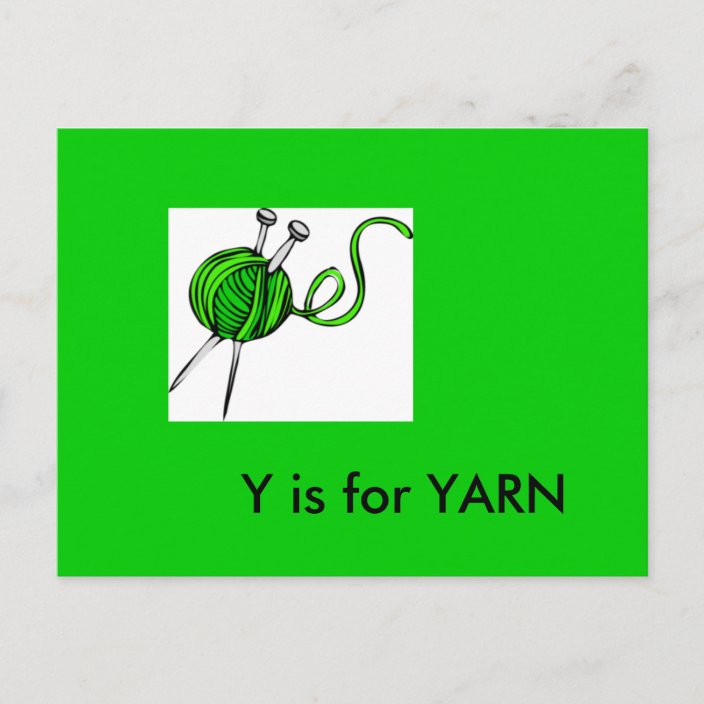 "Y" is for Yarn Alphabet Flashcard Postcard | Zazzle.co.uk