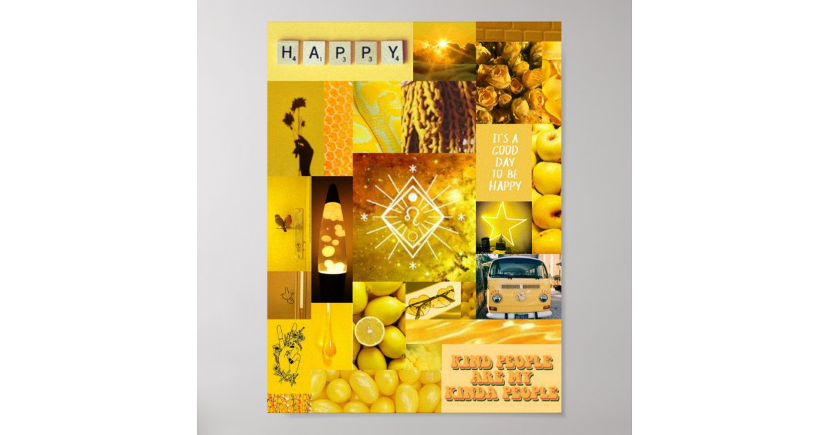 yellow aesthetic leo poster | Zazzle
