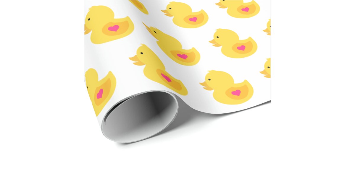 Yellow and Pink Rubber Ducky Wrapping Paper | Zazzle