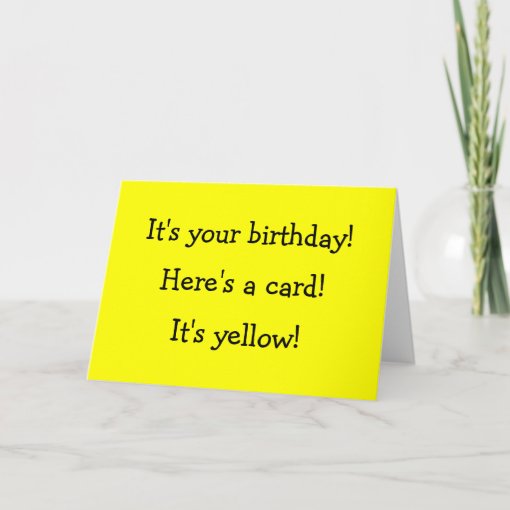 Yellow Birthday Card | Zazzle