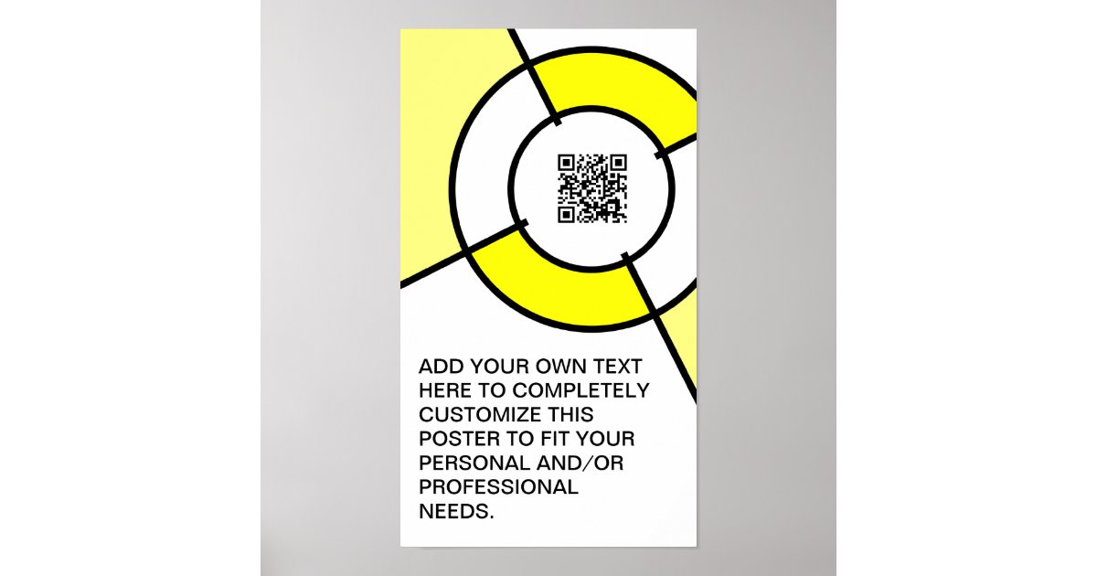 yellow bullseye QR code Poster | Zazzle