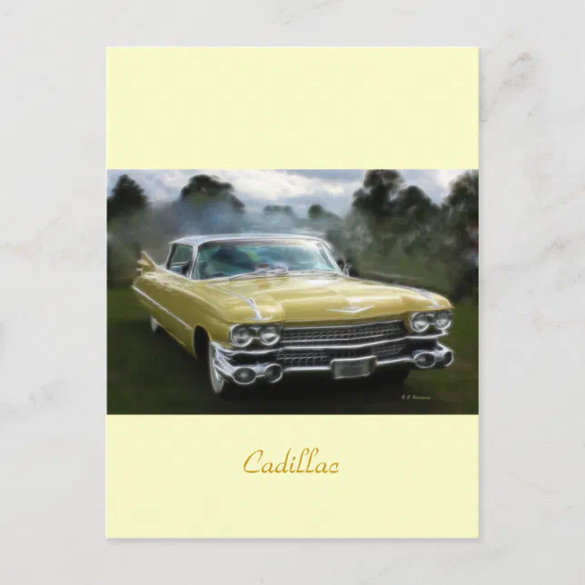 Yellow Cadillac Postcard | Zazzle