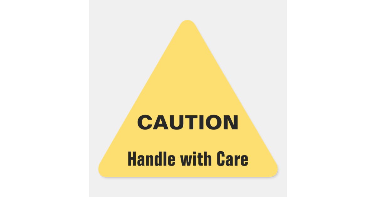Yellow Caution Triangle Sticker | Zazzle