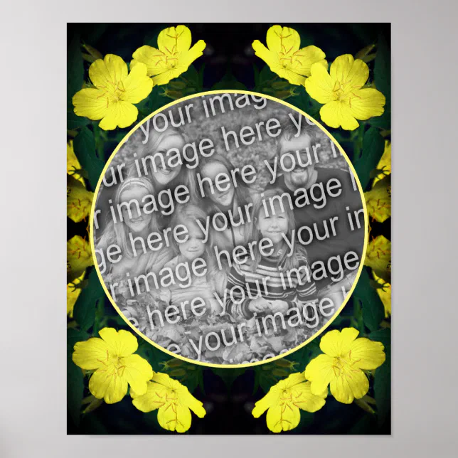 Yellow Geranium Flower Frame Create Your Own Photo Poster | Zazzle