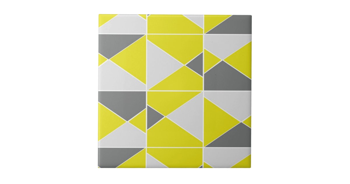 Yellow Gray Pattern Tile | Zazzle