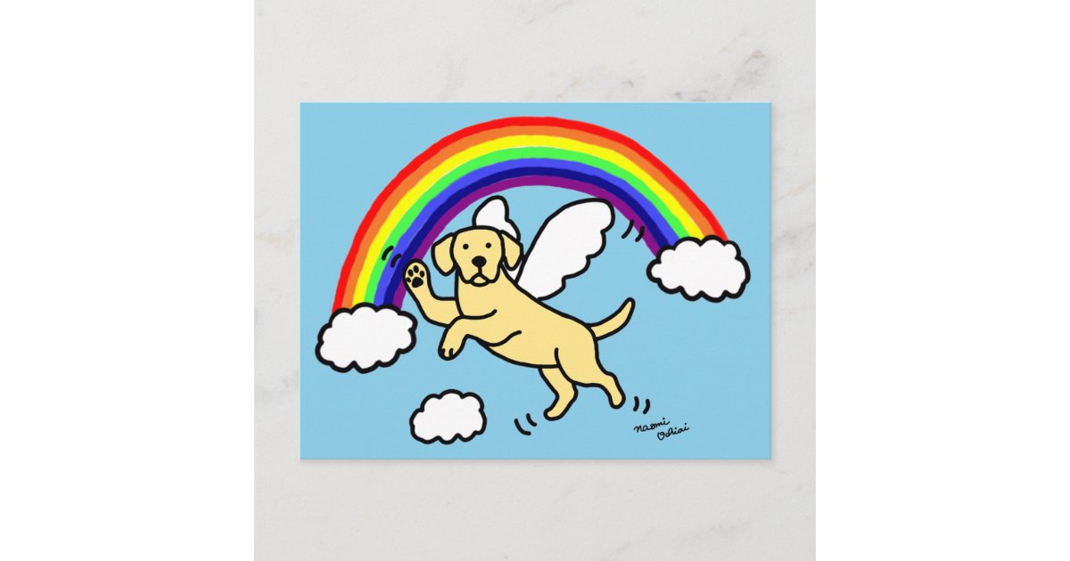 Yellow Labrador Guardian Angel (Rainbow Bridge) Postcard | Zazzle