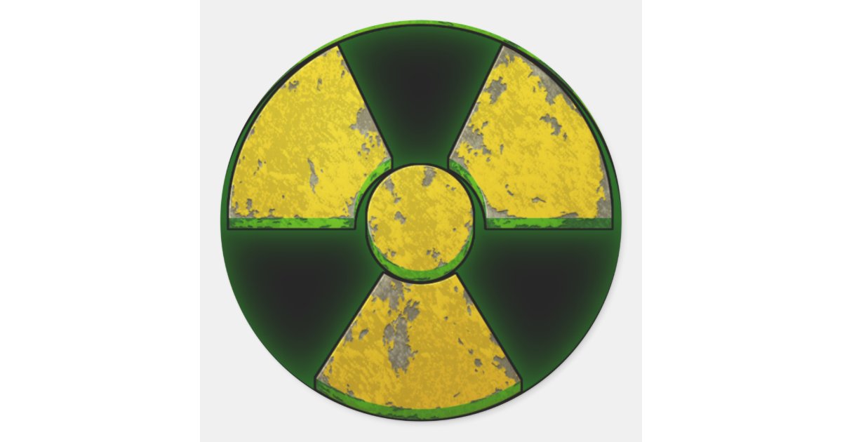 Yellow Nuke Classic Round Sticker | Zazzle