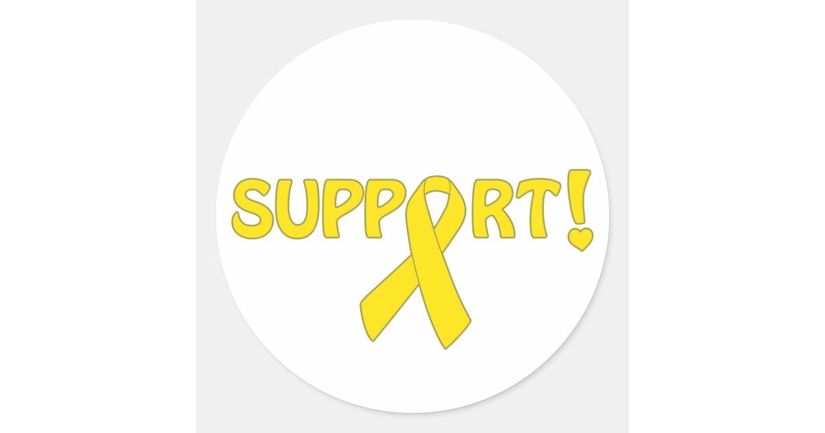 Yellow Ribbon Support! Classic Round Sticker | Zazzle